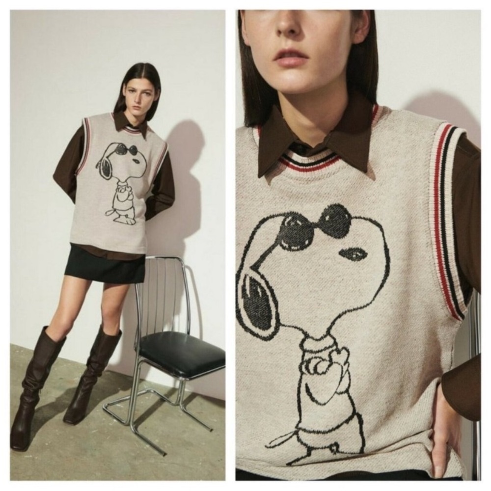 Zara Snoopy Oversized Sweater Vest - Gem